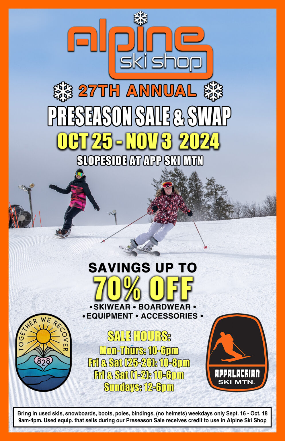 27th Annual Preseason Sale & SWAP - Appalachian Ski Mtn.